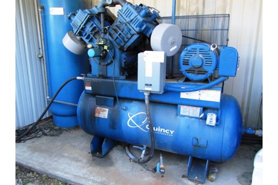 Quincy Model QR-5120 25 HP Two Stage Horizontal Tank Air Compressor, sn ...
