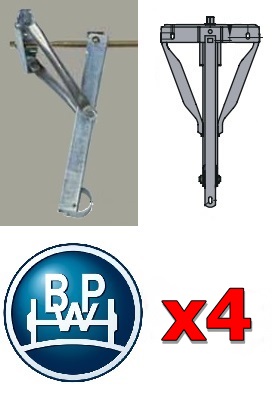 4 x BPW Cranked Supports CARAVAN CORNER STEADY Wind Down Leg - New and ...