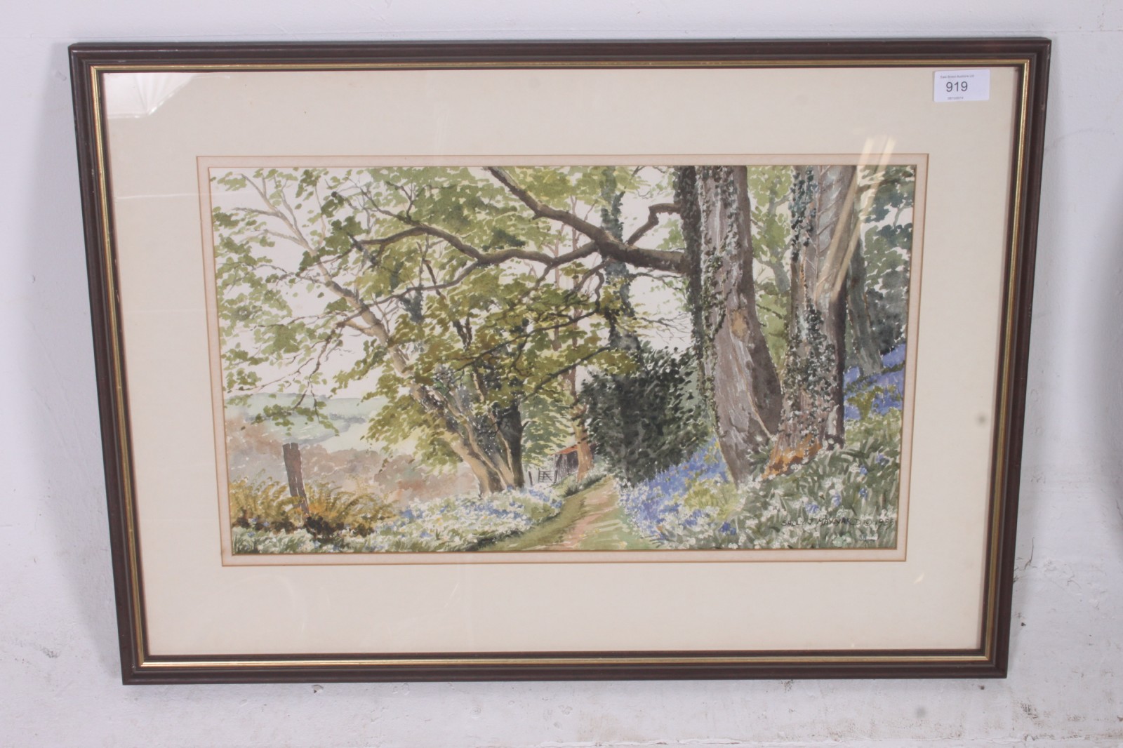 A framed and glazed watercolour by Sally J Maynard from Dulverton ...