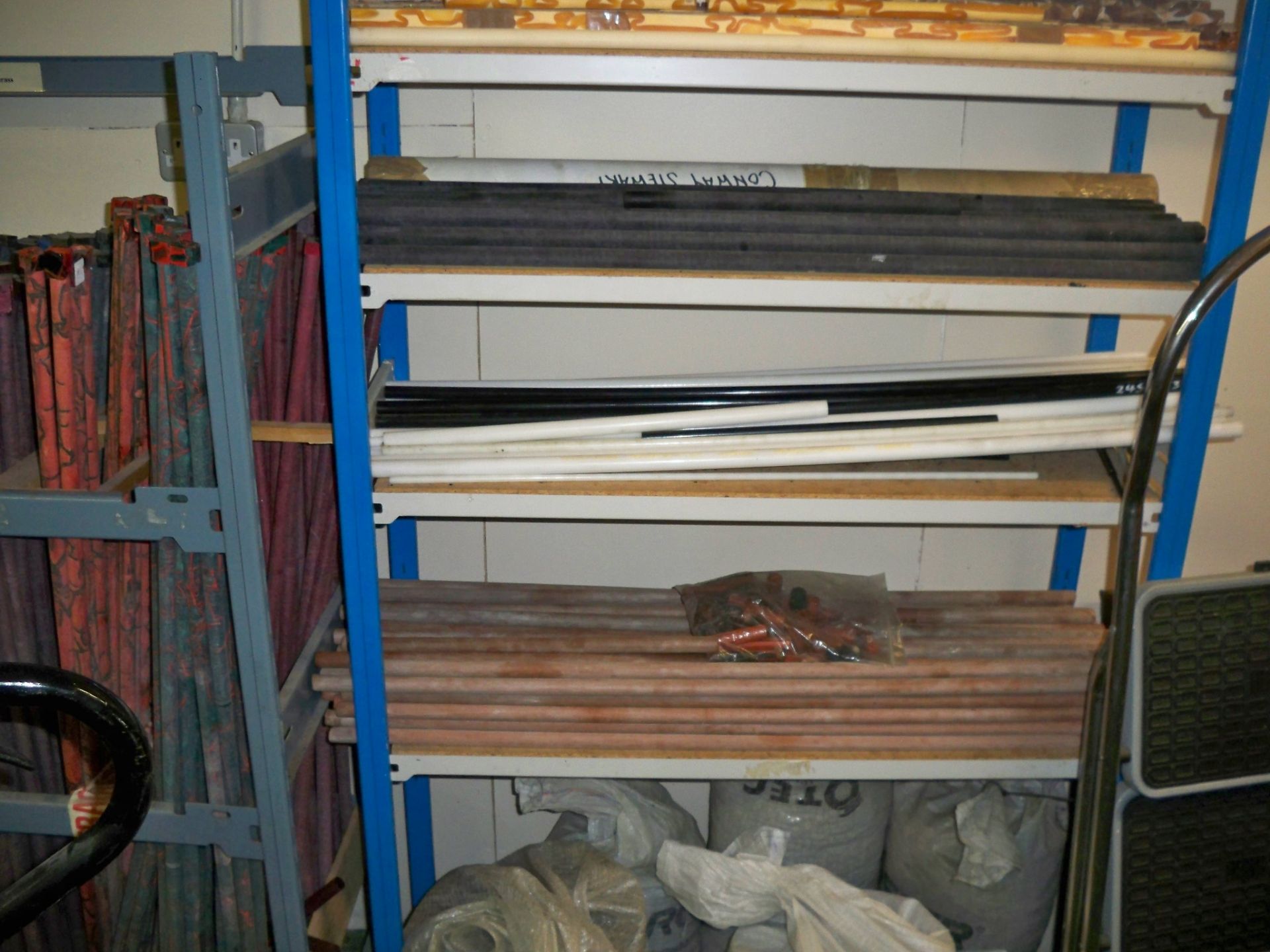 6 - Bays of Various Racking including contents of Various Resin Rods