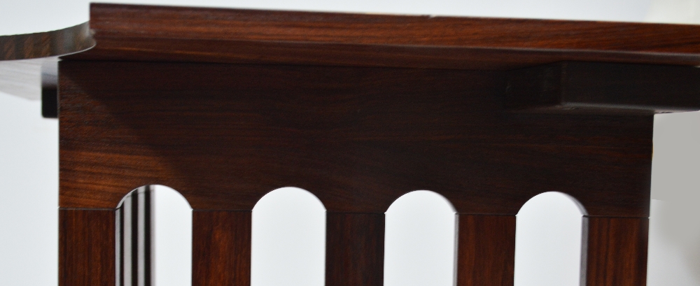 ALAN PETERS (1933-2009); a rosewood and satin wood inlaid fan shaped ...