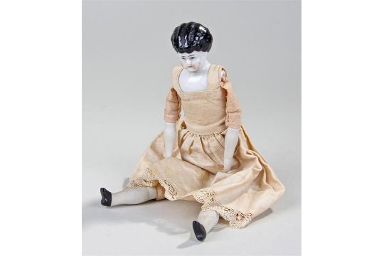Victorian porcelain doll, with a porcelain head, original clothing and ...