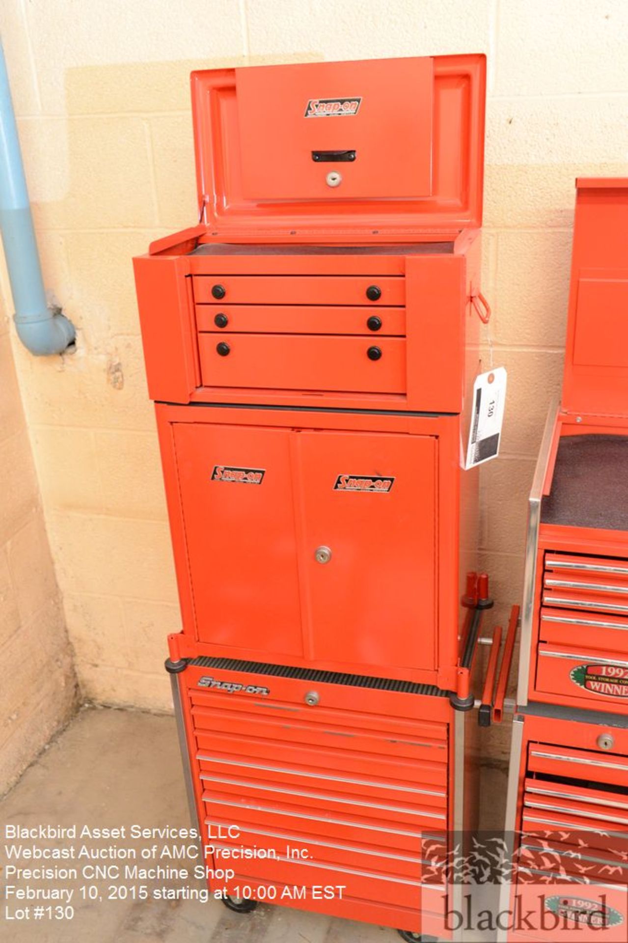Snap-On dealer award top and bottom tool box- 48" tall total, top 16.5 ...