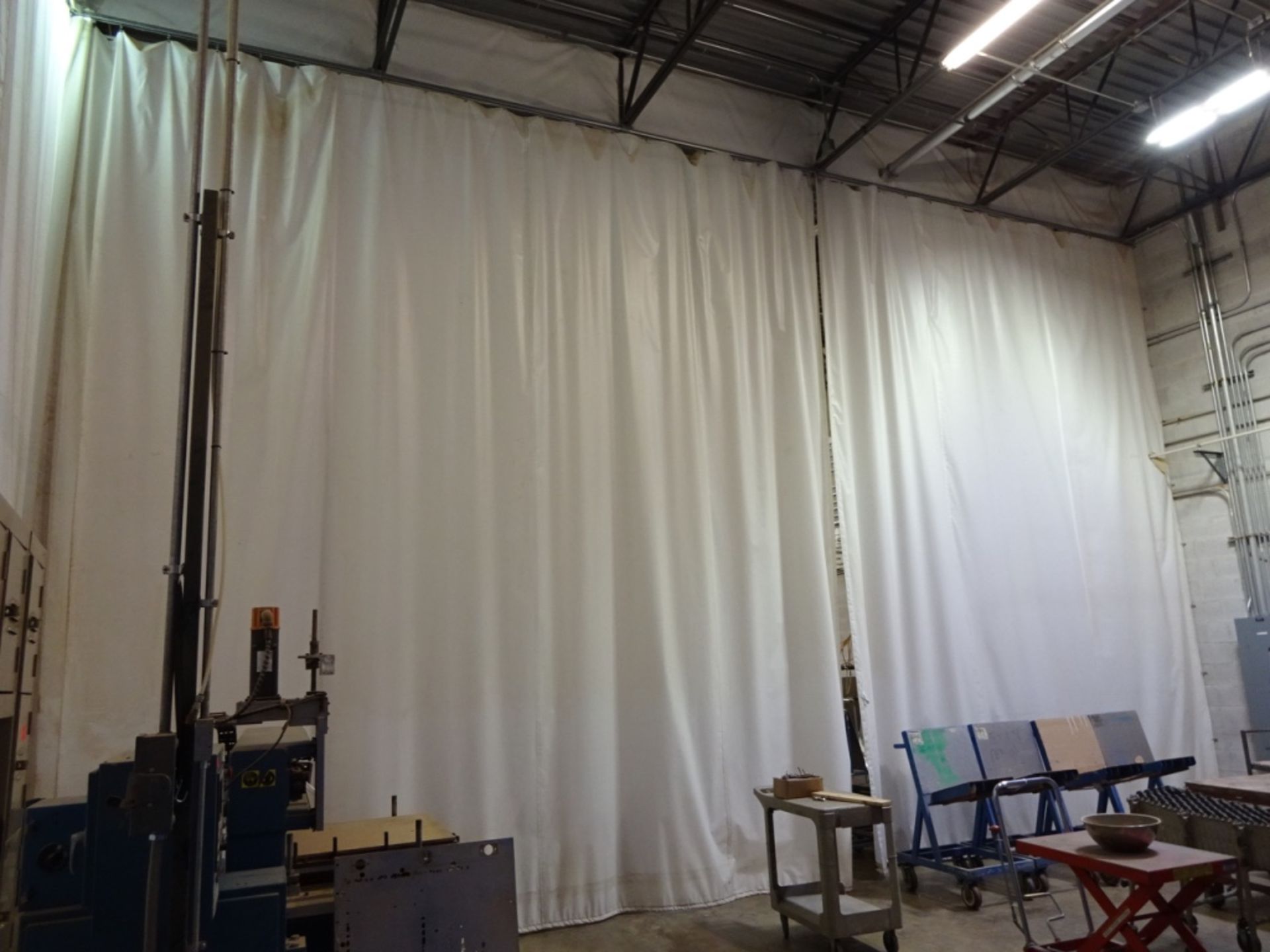 LOT: DUST CONTROL CURTAINS; (4) SECTIONS 230" X 21' (APPROX.); (2 ...