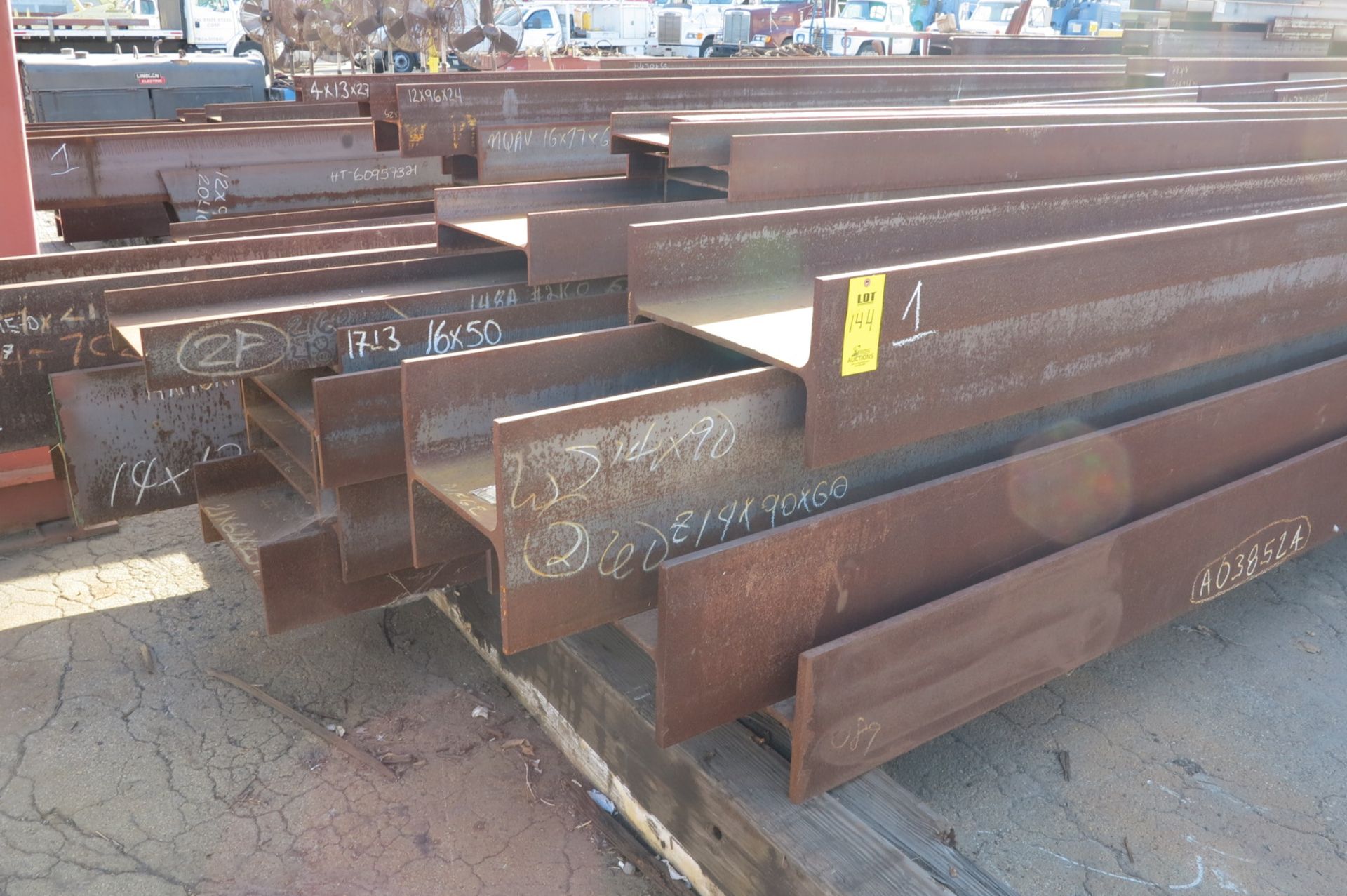 LARGE QUANTITY OF STRUCTURAL STEEL: ANGLE, CHANNEL, I-BEAM, BOX ...