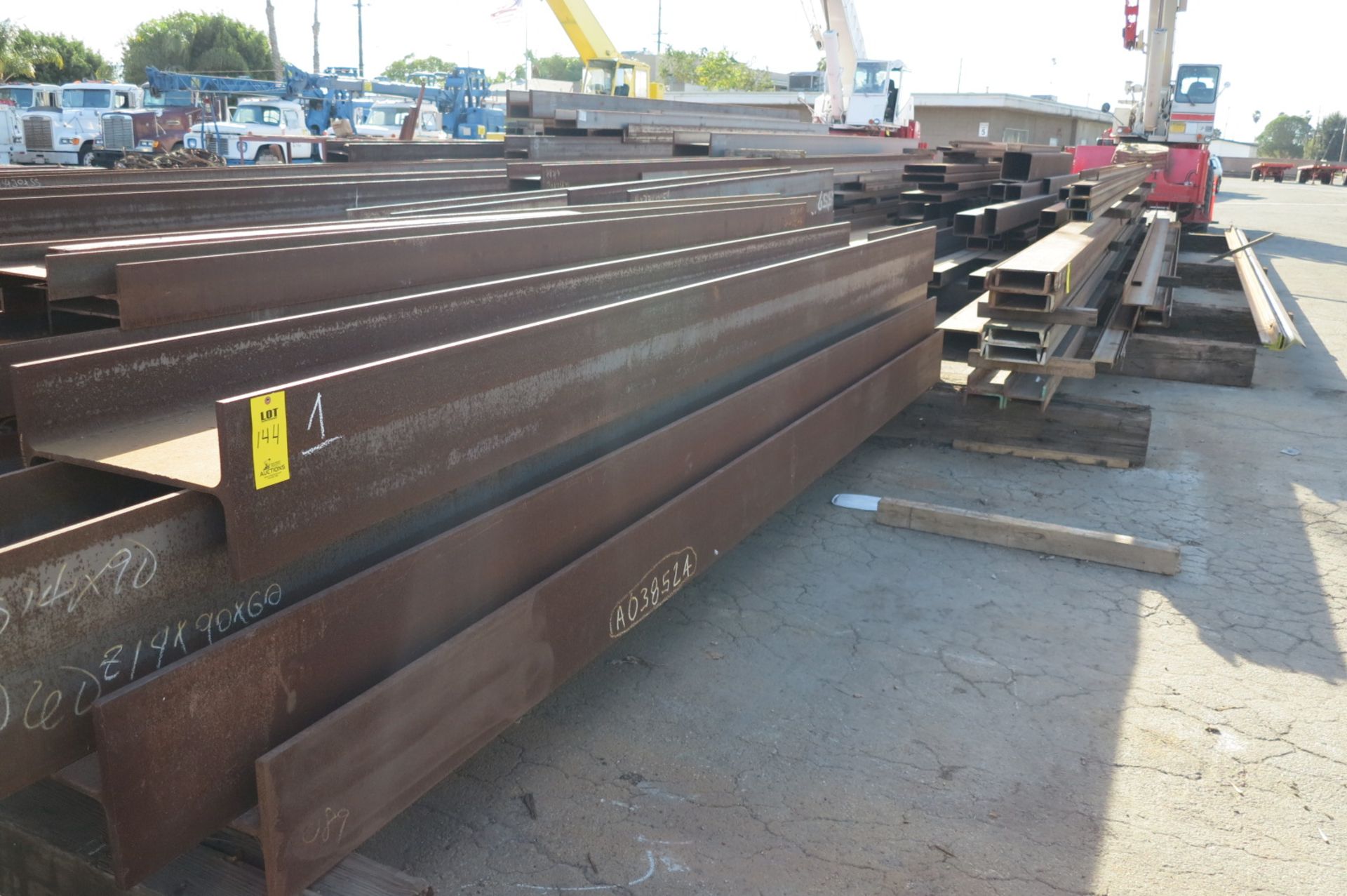 LARGE QUANTITY OF STRUCTURAL STEEL: ANGLE, CHANNEL, I-BEAM, BOX ...