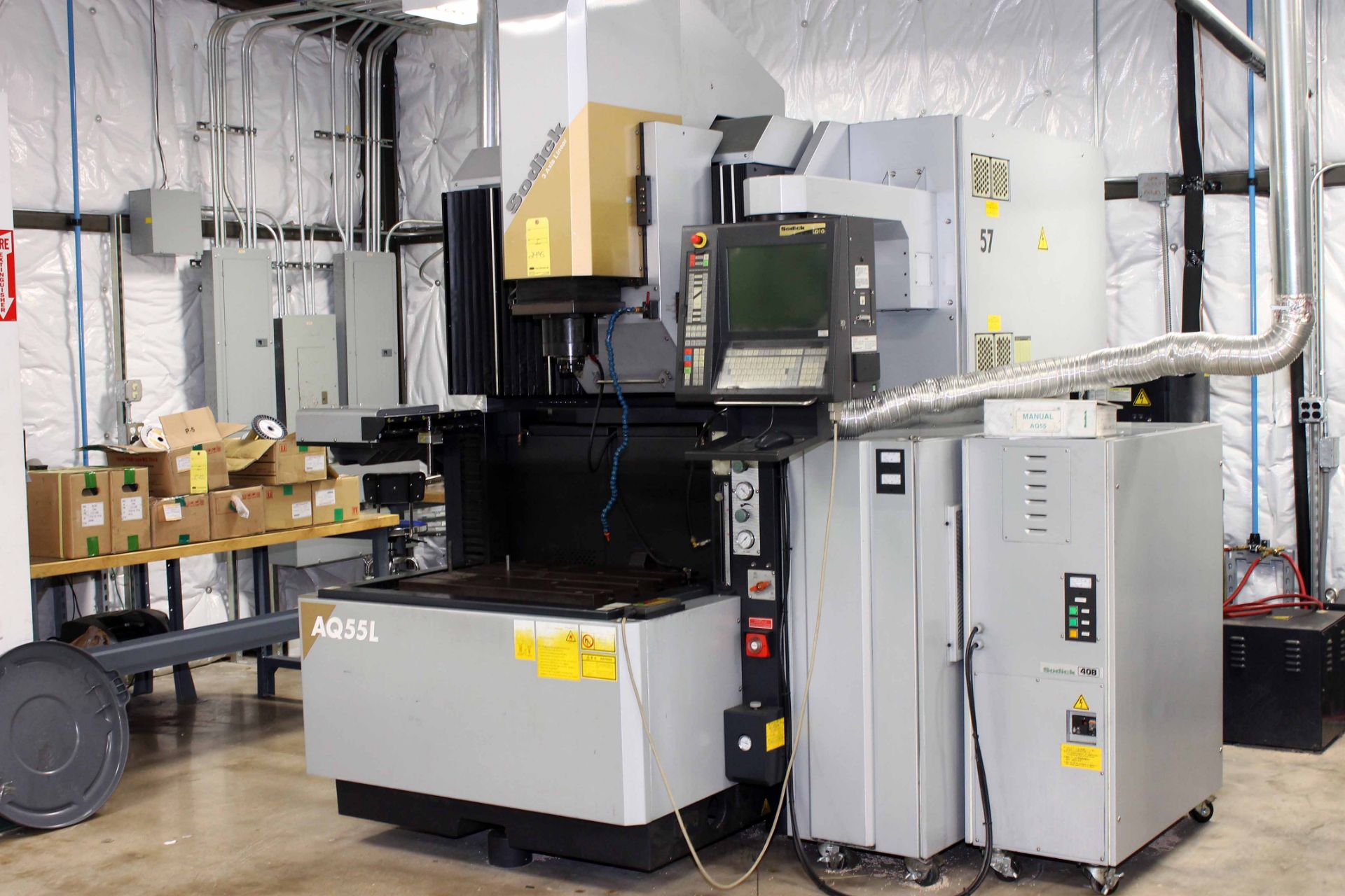 CNC RAM TYPE EDM MACHINE, SODICK MDL. AQ55L, new 8/2007, Sodick LQ1G ...