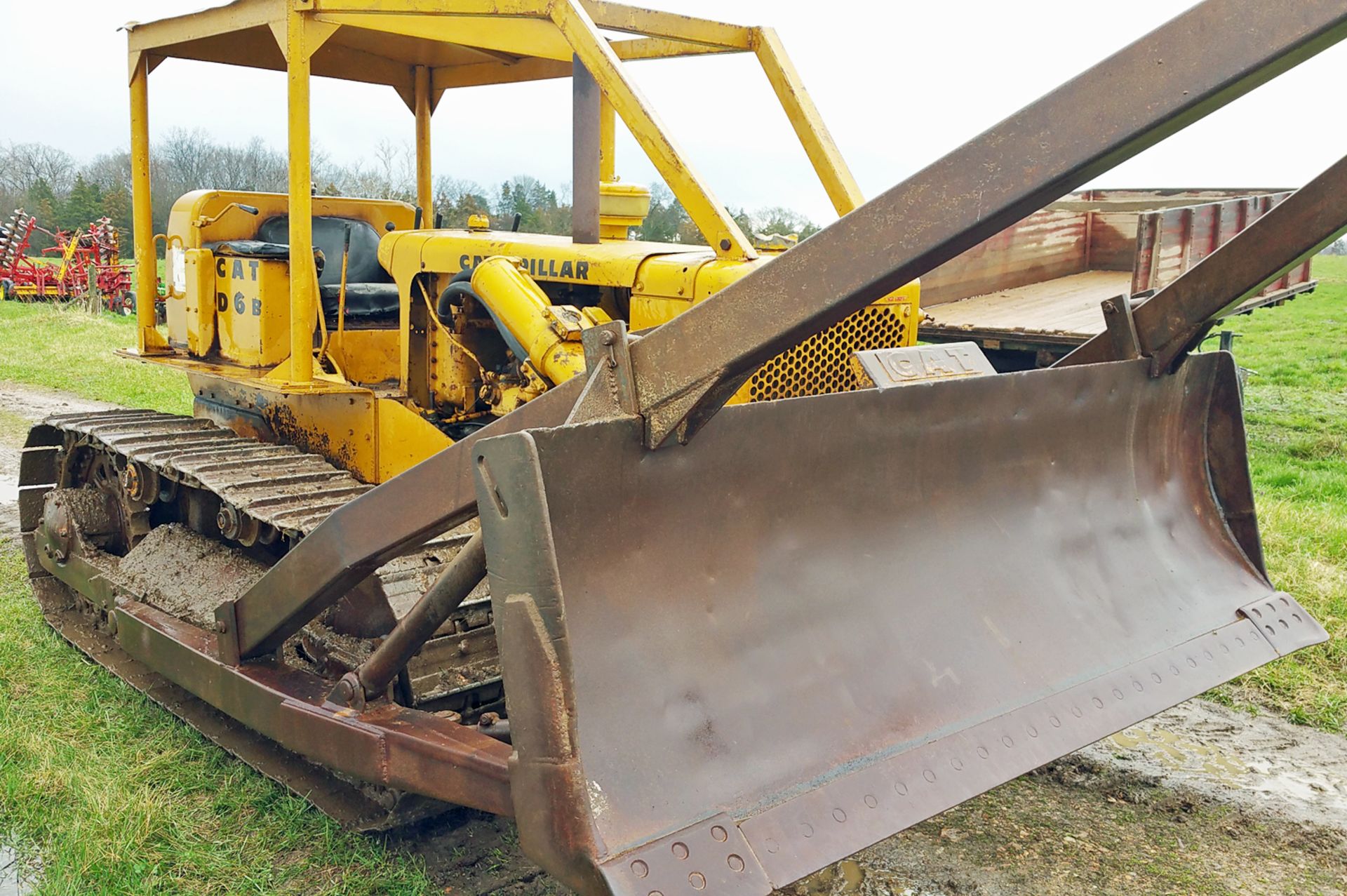 Caterpillar D6B dozer, 9â€™ blade w/tree push bar, electric start, hand ...