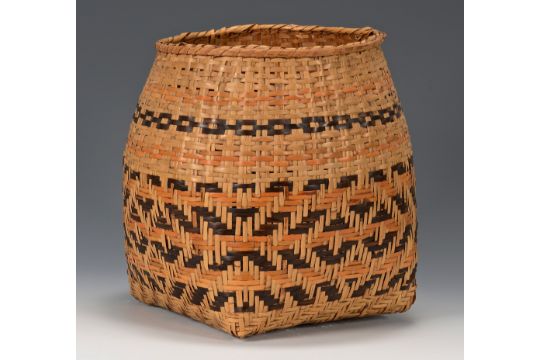 Group of three (3) Native American Cherokee rivercane baskets, all with ...
