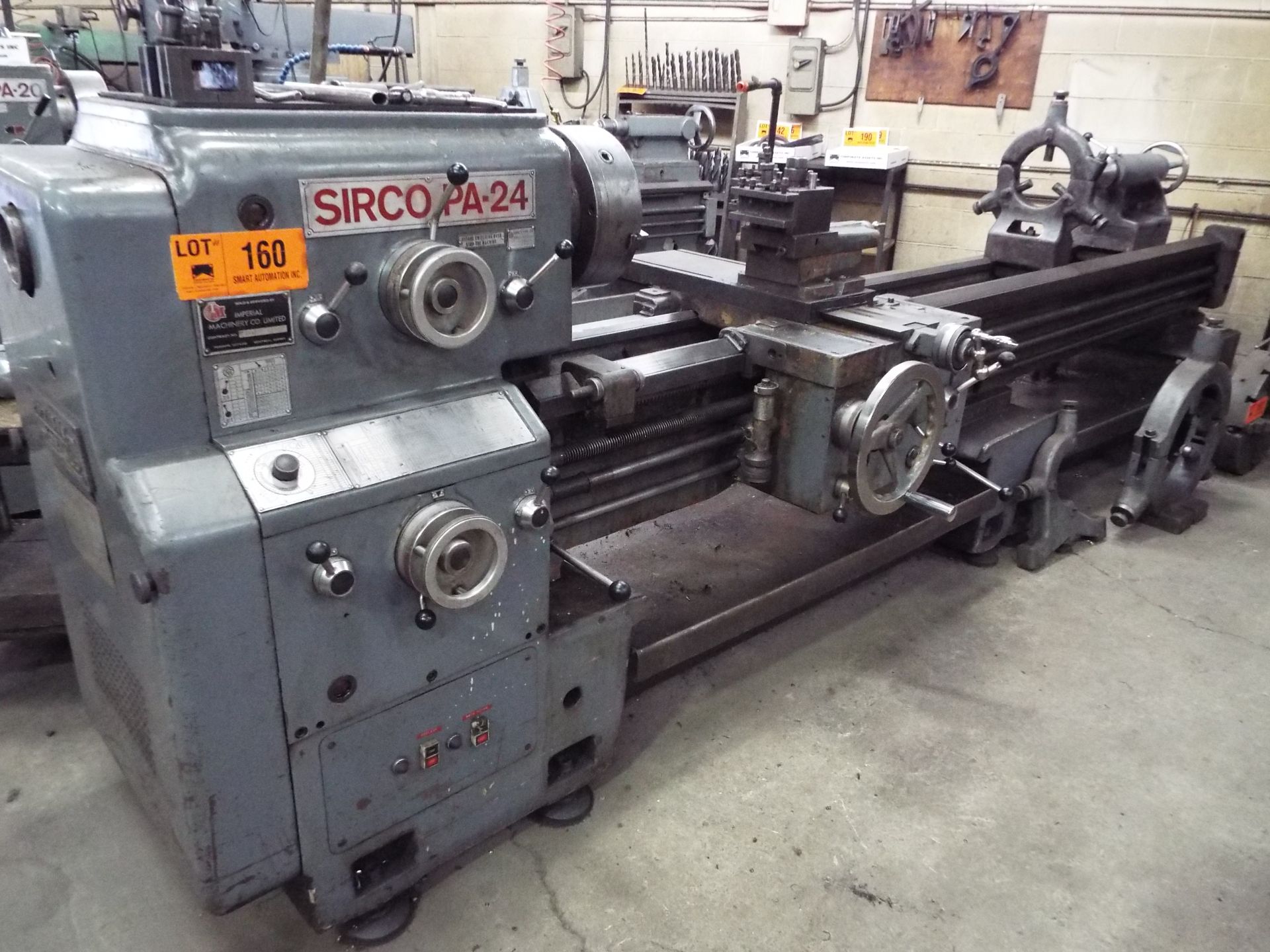 SIRCO PA-24 GAP BED ENGINE LATHE WITH 24" SWING OVER BED, 34" SWING IN ...