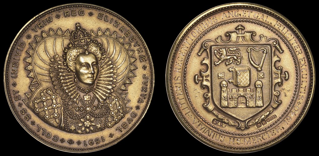 BRITISH HISTORICAL MEDALS, Trinity College, Dublin, a gold award medal ...