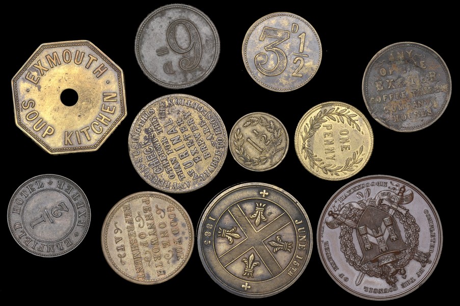 BRITISH TOKENS, Miscellaneous Tokens and Checks, DEVON, Chudleigh, King ...