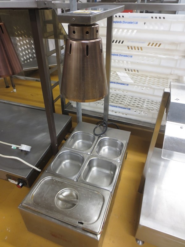 Parry AS1886 counter top bain marie with overhead infrared heating lamp ...