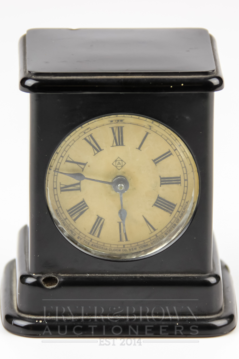Ansonia Clock Company "bee" clock, the drum form case stamped made in ...