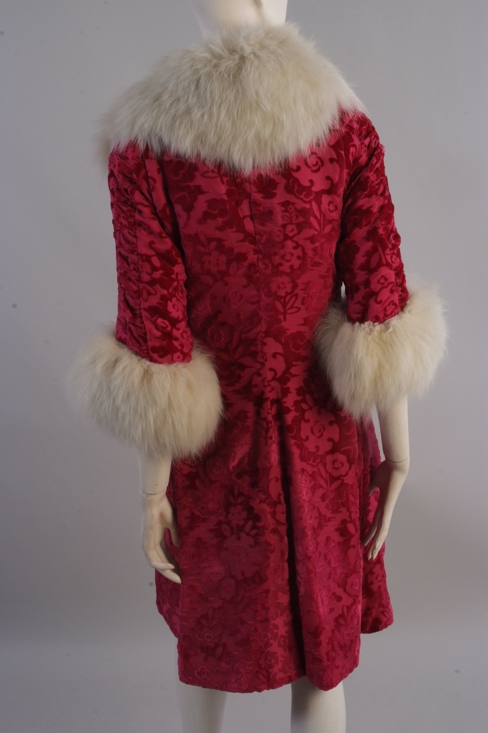 A 1920's Velvet Devore with Artic Fox Fur Coat. This deliciously ...