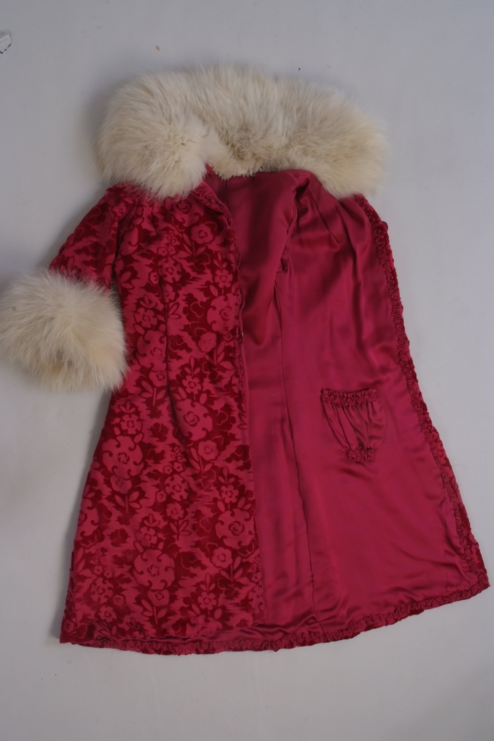 A 1920's Velvet Devore with Artic Fox Fur Coat. This deliciously ...