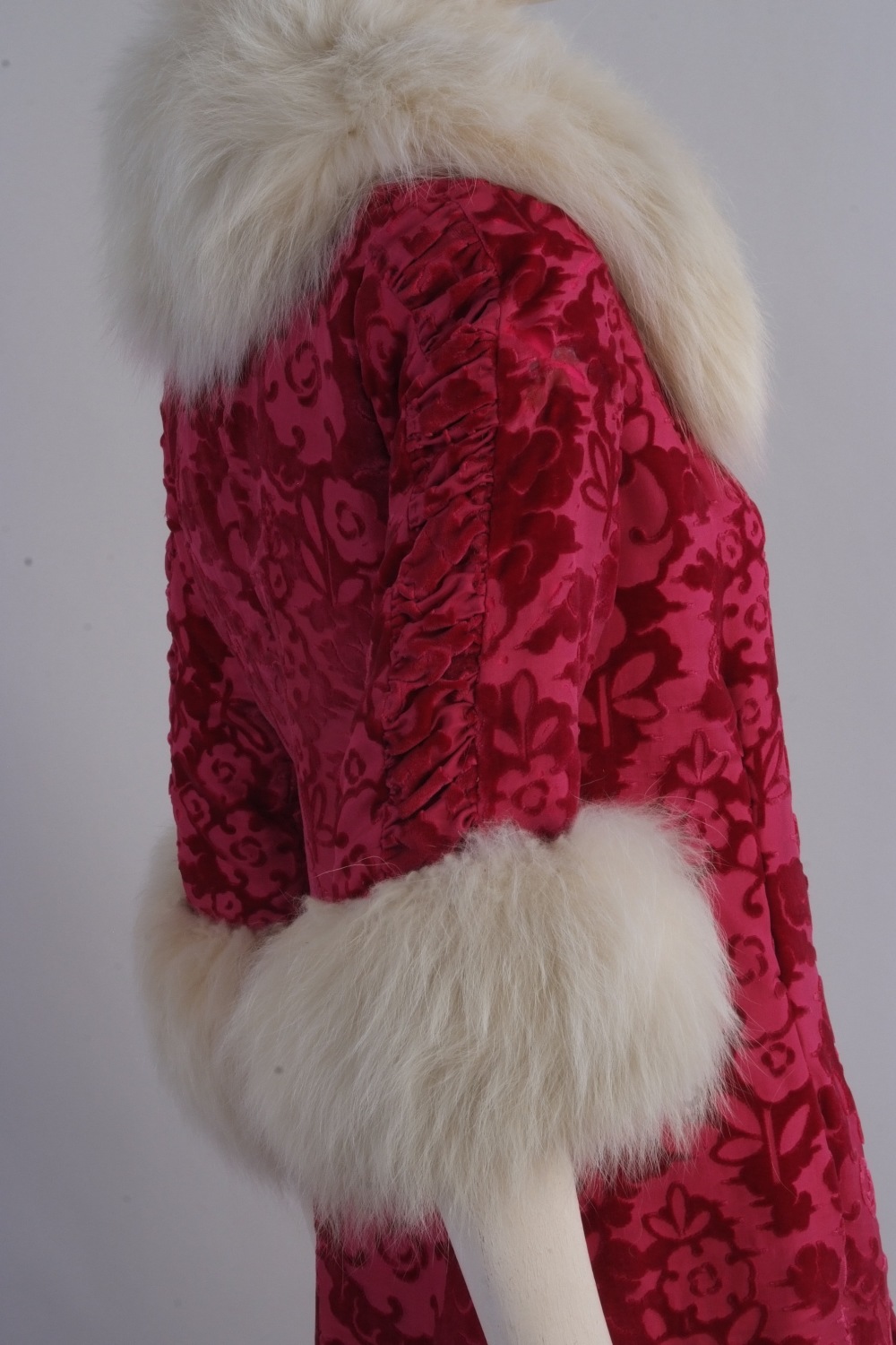 A 1920's Velvet Devore with Artic Fox Fur Coat. This deliciously ...