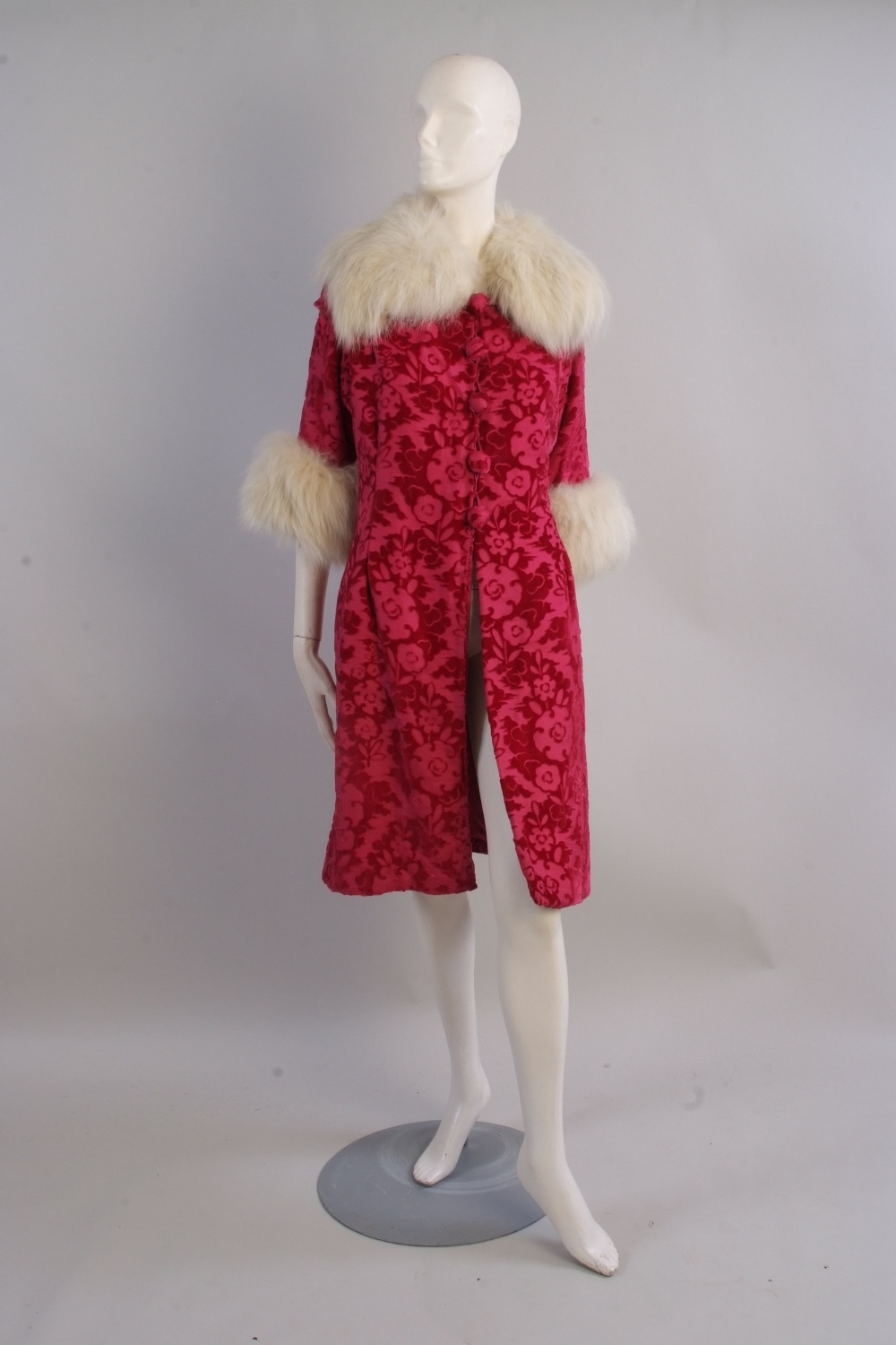 A 1920's Velvet Devore with Artic Fox Fur Coat. This deliciously ...