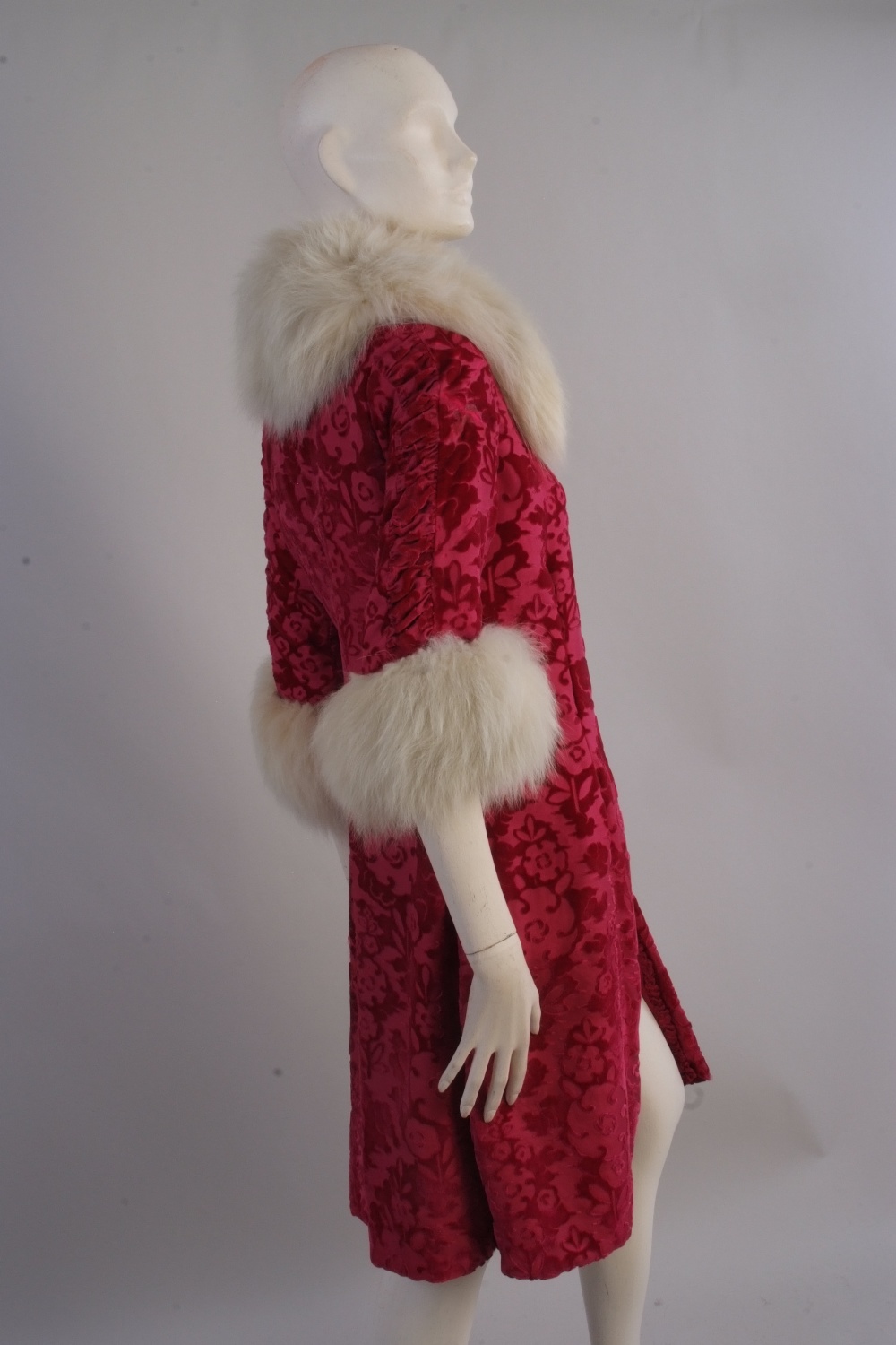 A 1920's Velvet Devore with Artic Fox Fur Coat. This deliciously ...