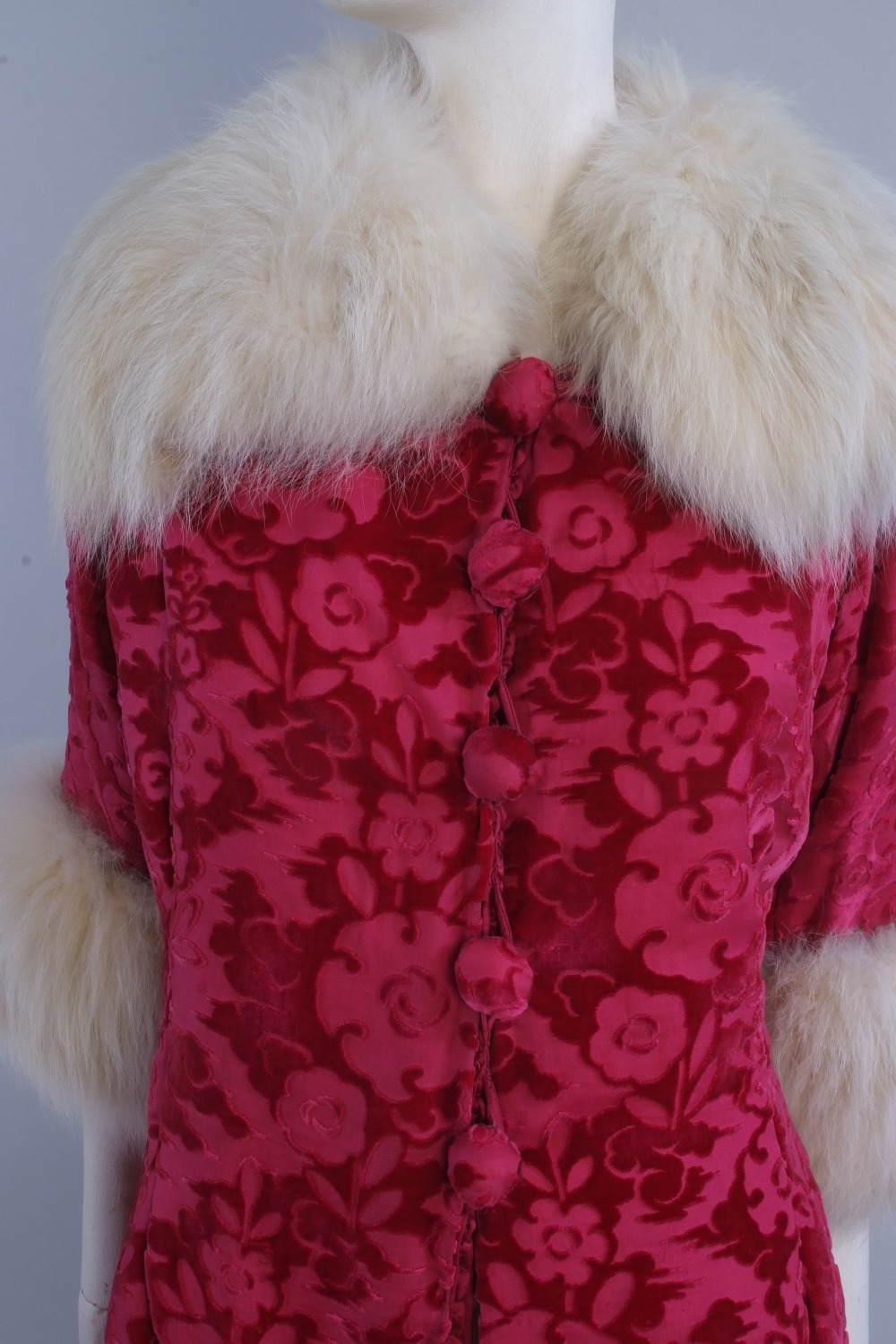 A 1920's Velvet Devore with Artic Fox Fur Coat. This deliciously ...
