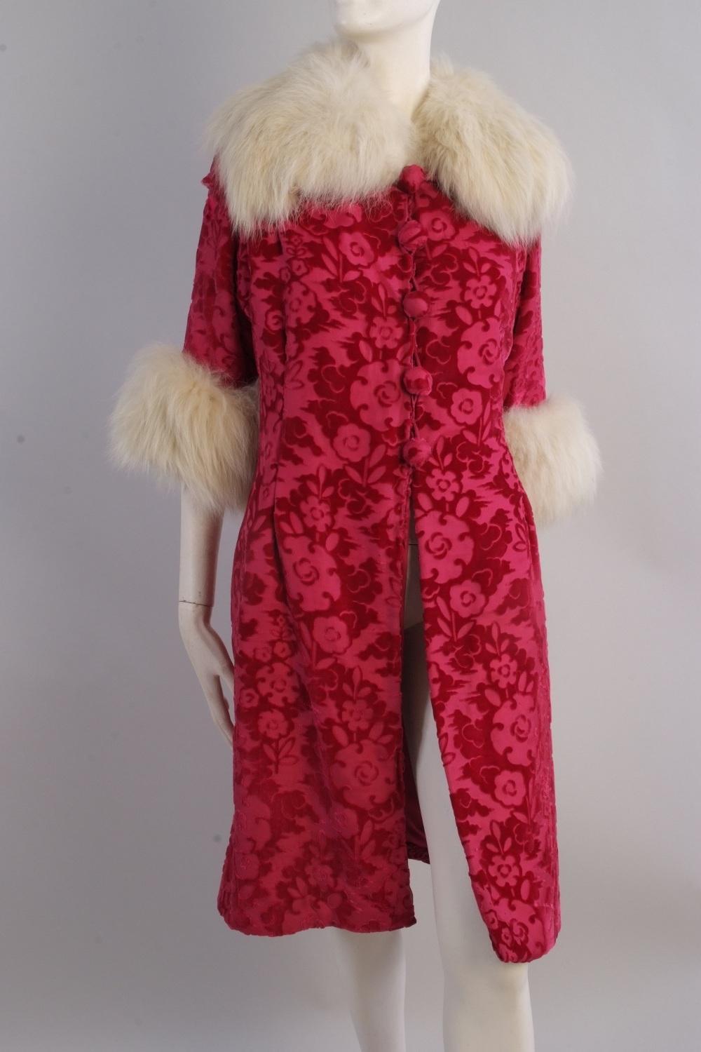 A 1920's Velvet Devore with Artic Fox Fur Coat. This deliciously ...