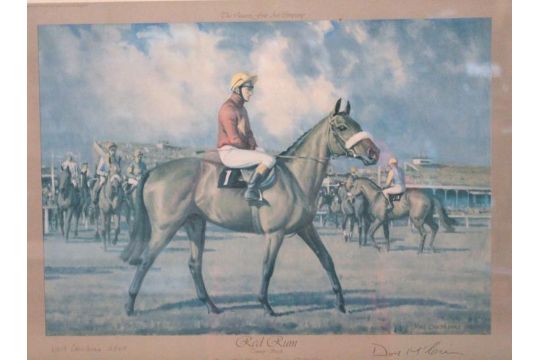 Neil Cawthorne (20thC). Red Rum with Tommy Stack, limited edition print ...