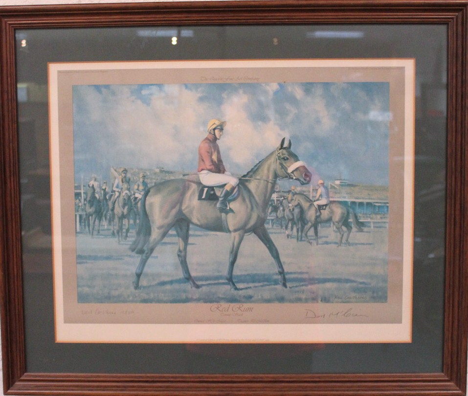 Neil Cawthorne (20thC). Red Rum with Tommy Stack, limited edition print ...