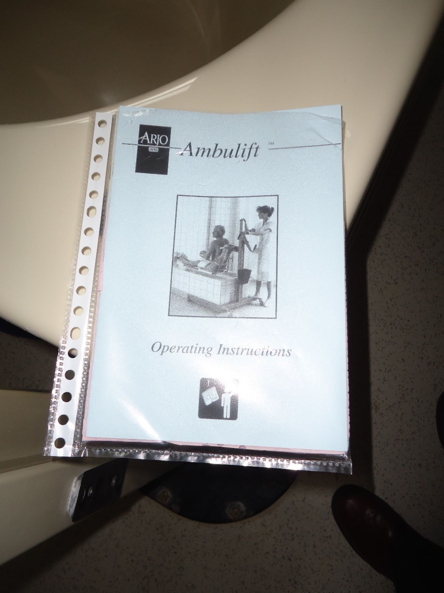 1 Arjo Ambulift manual patient hoist and 2 bathroom patient chairs ...