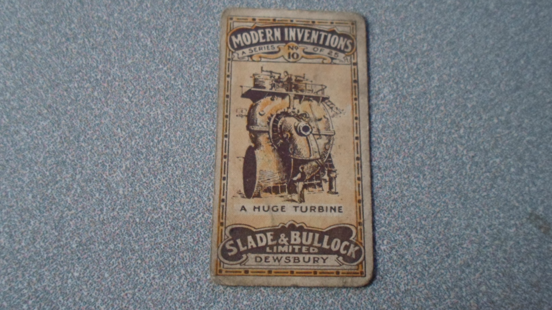 Slade and Bullock Type Modern Inventions - No 10 G Cigarette Cards