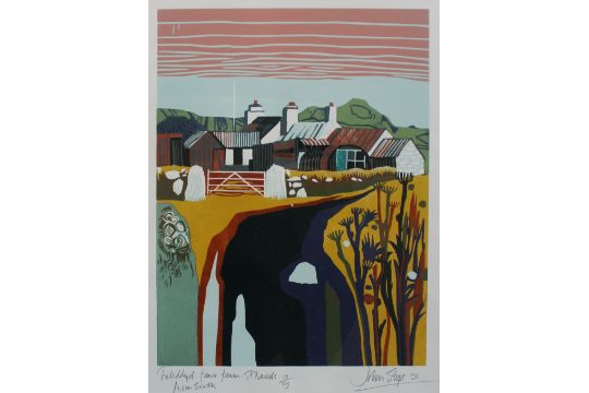 John Stops (b.1925) Teleddyd Fawr Farm, St Davids from the South ...