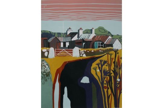John Stops (b.1925) Teleddyd Fawr Farm, St Davids from the South ...