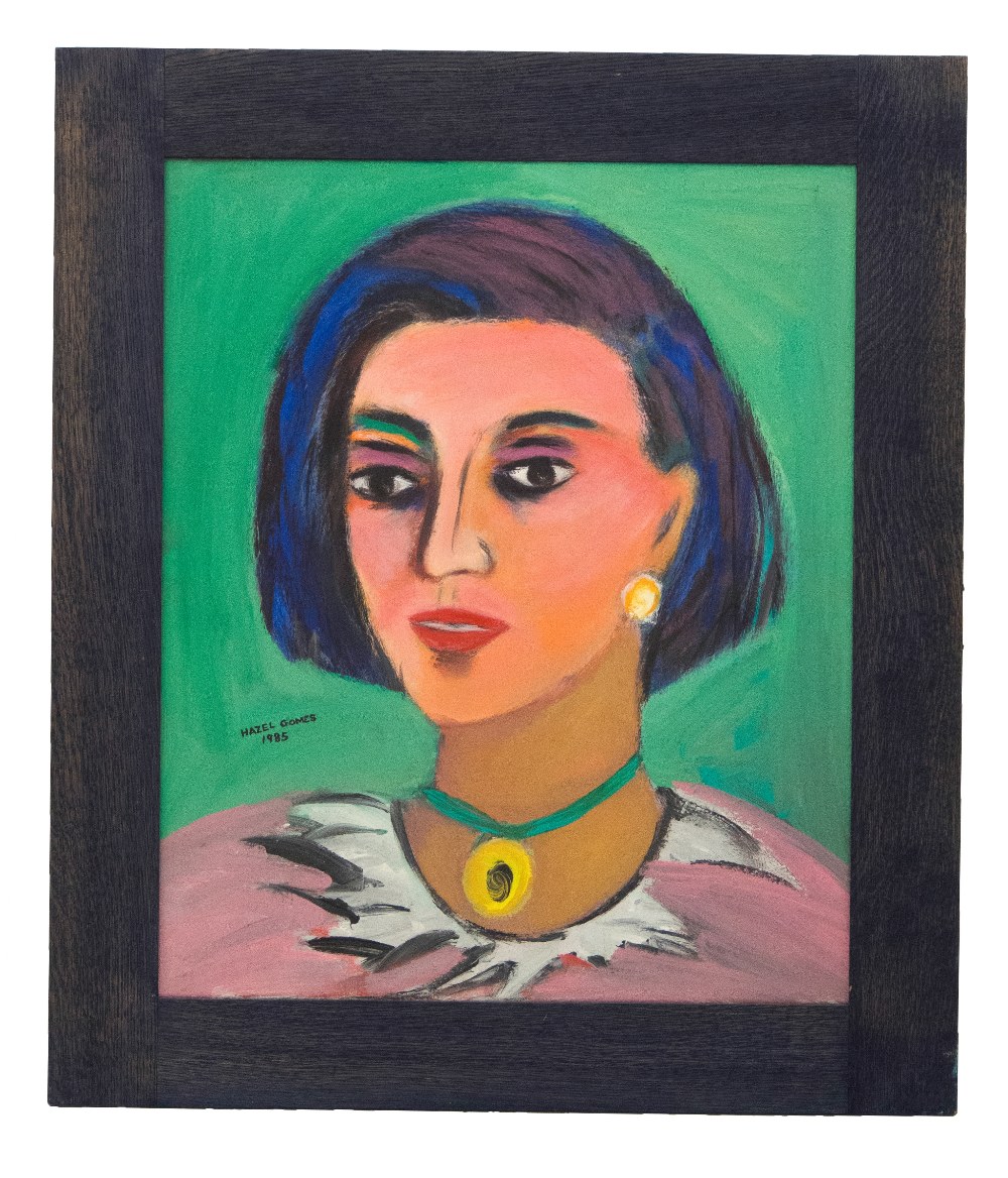Hazel Gomes, Edwina de la Farge, portrait, oil on canvas, signed and ...