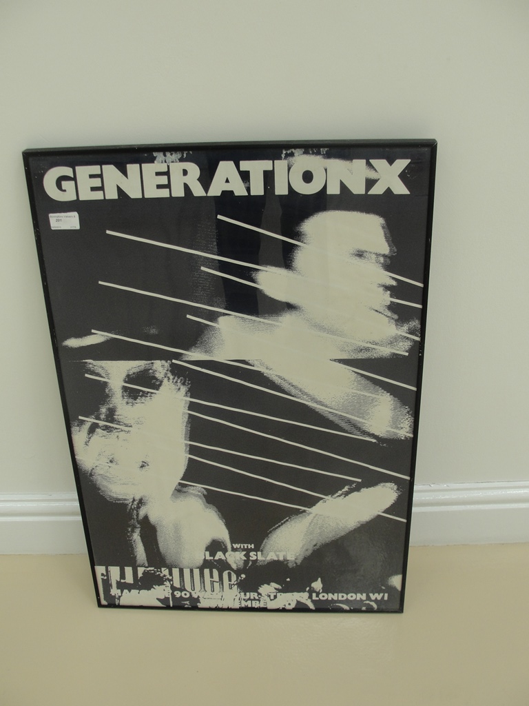 A poster: Generation X : Live at the Marquee (1978) framed & glazed