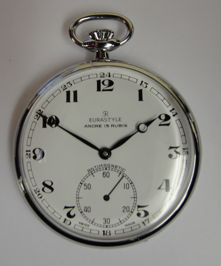 A chrome Eurastyle pocket watch