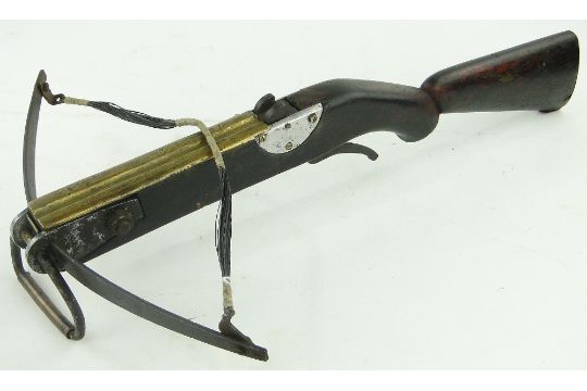 An antique Swiss crossbow, length 28".