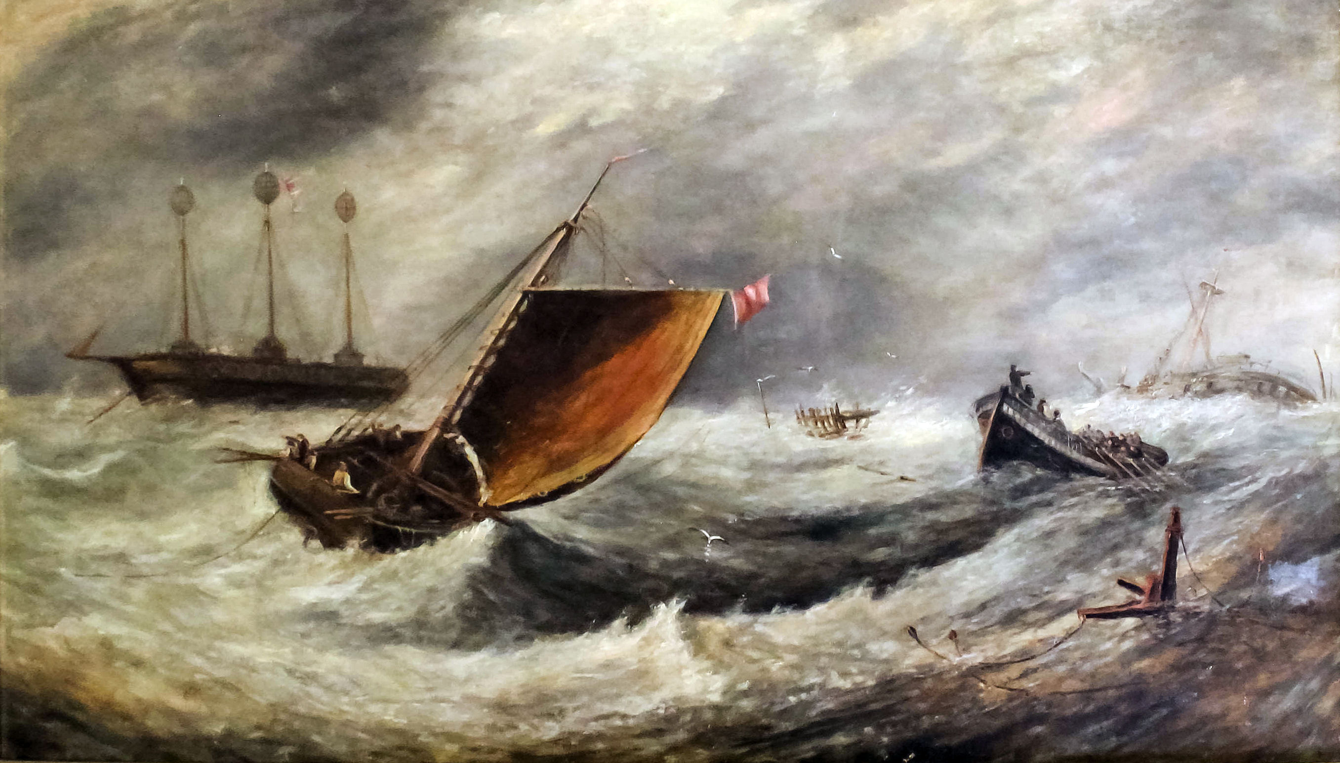 Studio of Edward William Cooke (1811-1880) - Oil painting - Marine ...