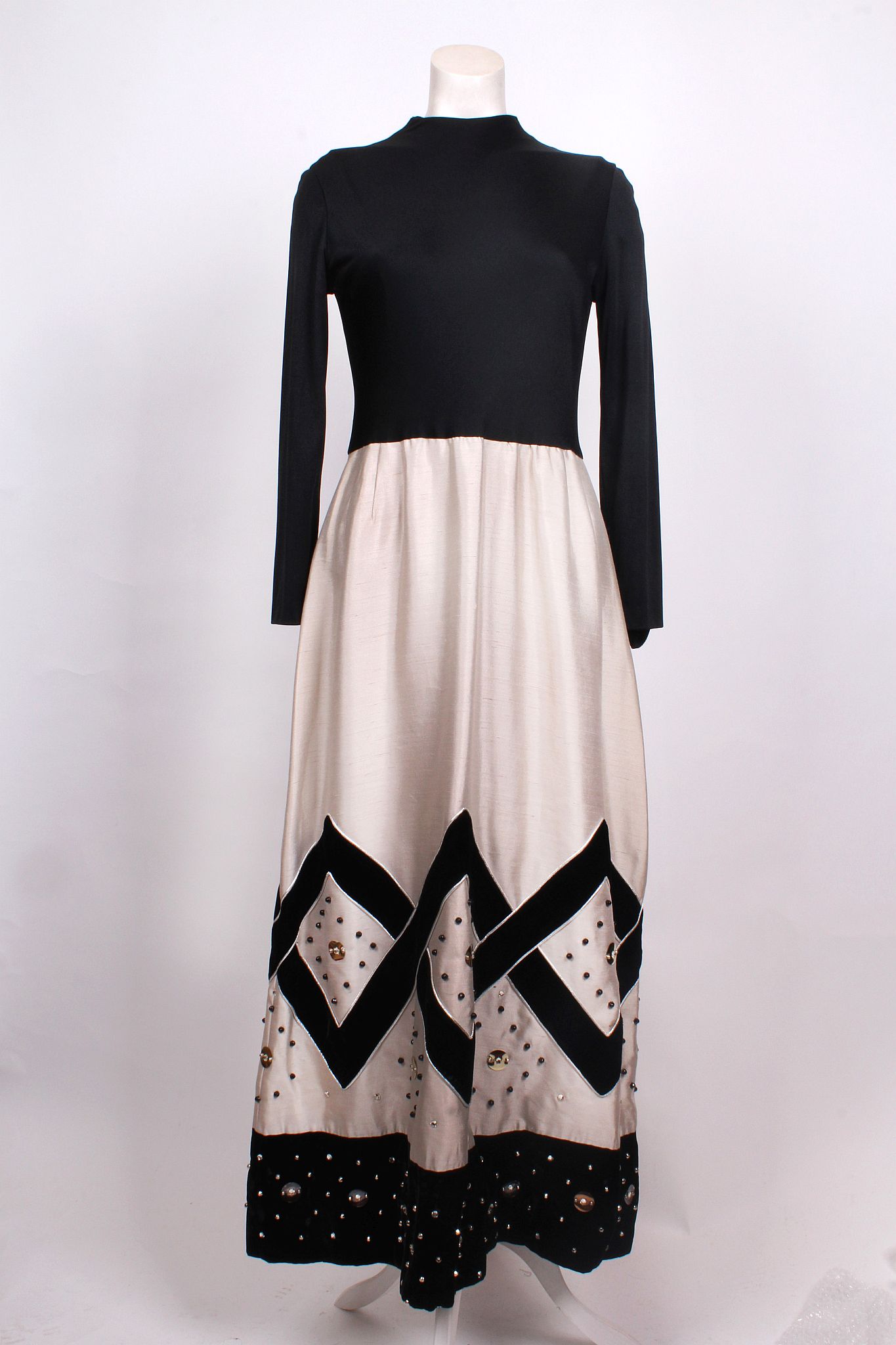 Three cocktail dresses, including 1970s Louis Caring, with velvet ...