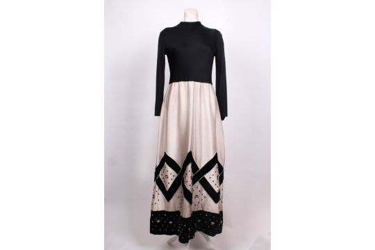 Three cocktail dresses, including 1970s Louis Caring, with velvet ...