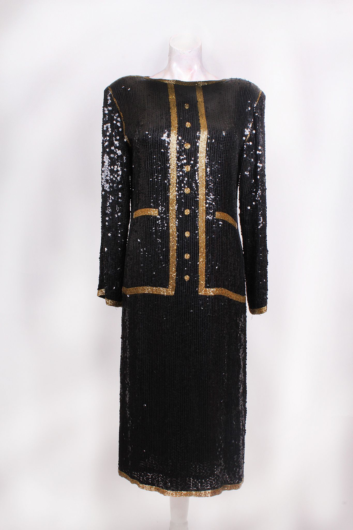 Three cocktail dresses, including 1970s Louis Caring, with velvet ...