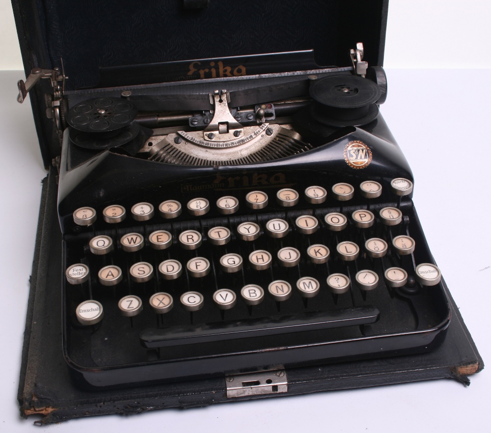 German Armed Forces / Waffen SS Typewriter made by Erika and having the ...