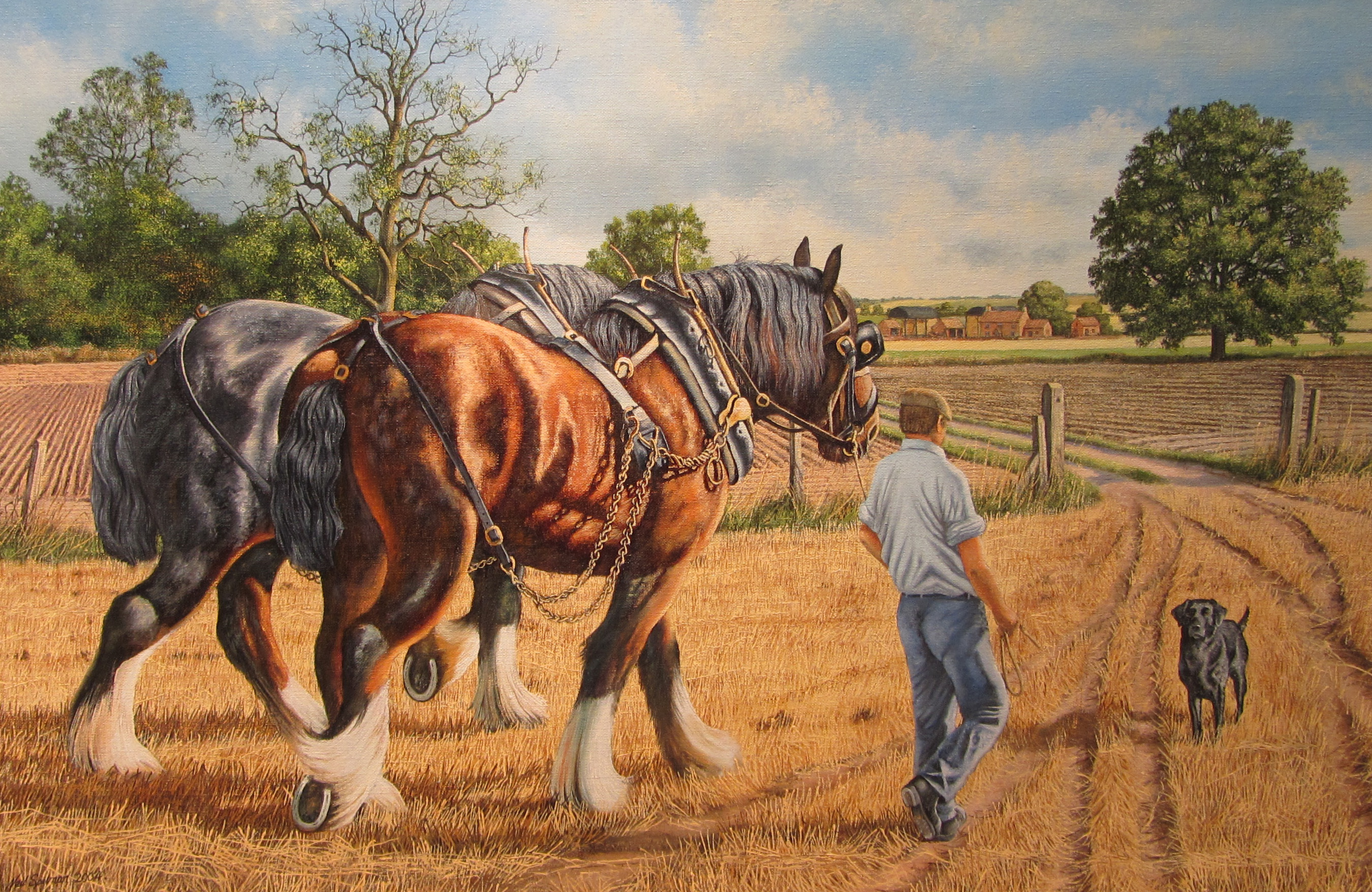 Neil Spilman (British 1951-): 'Home on a Summer's Evening', oil on ...