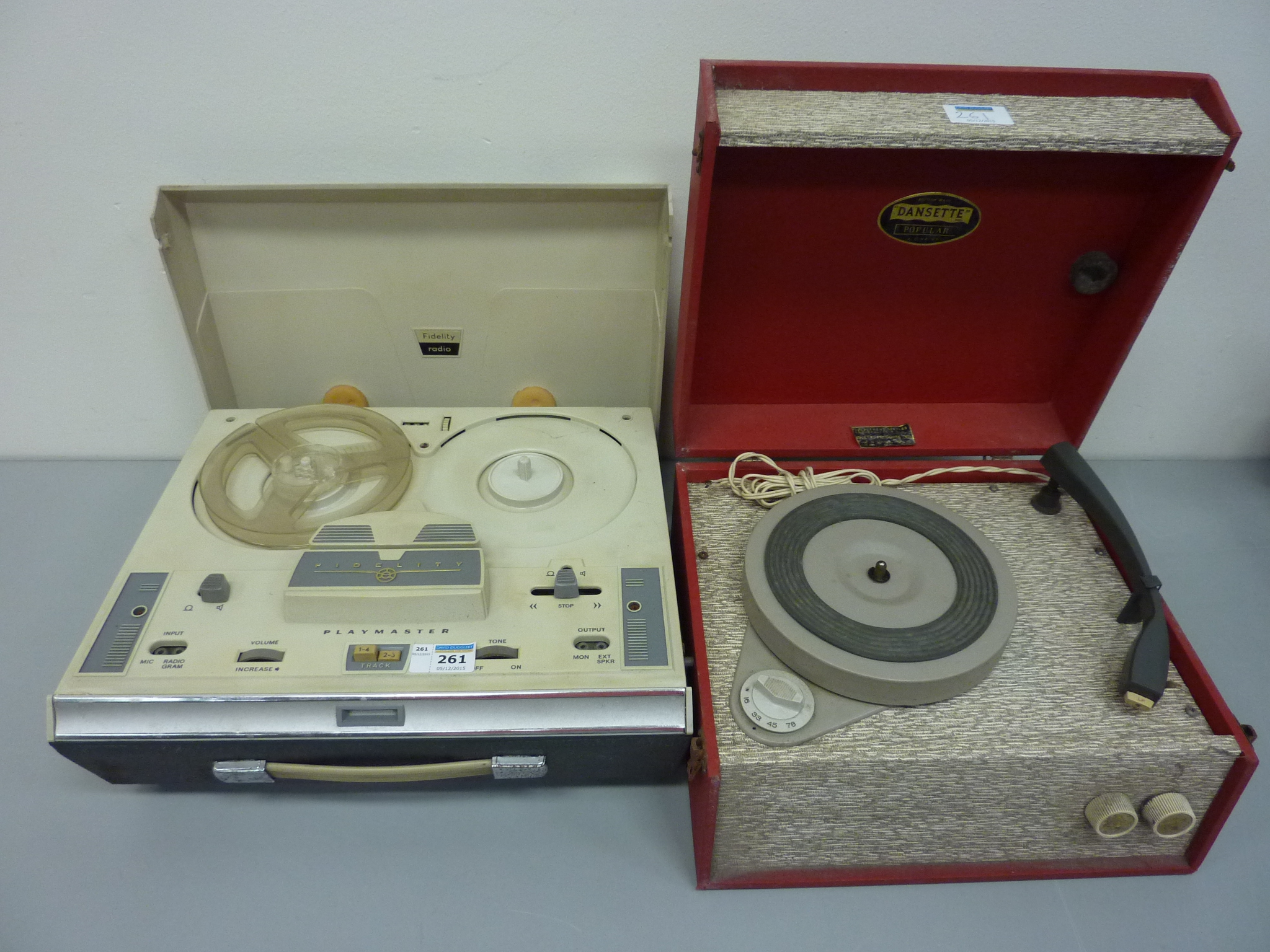 Dansette 'Popular' record player and a Fidelity Playmaster reel to reel ...