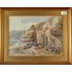 ALFRED LEYMAN Shoreside, Clovelly Watercolour Signed 26 x 3.5cm