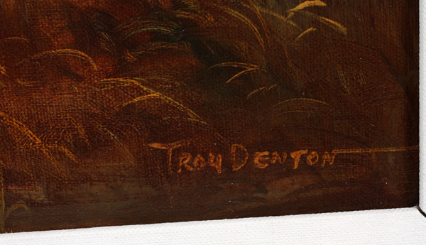 TROY DENTON OIL ON CANVAS H 24", L 36", BUFFALO HUNT: Troy Denton ...