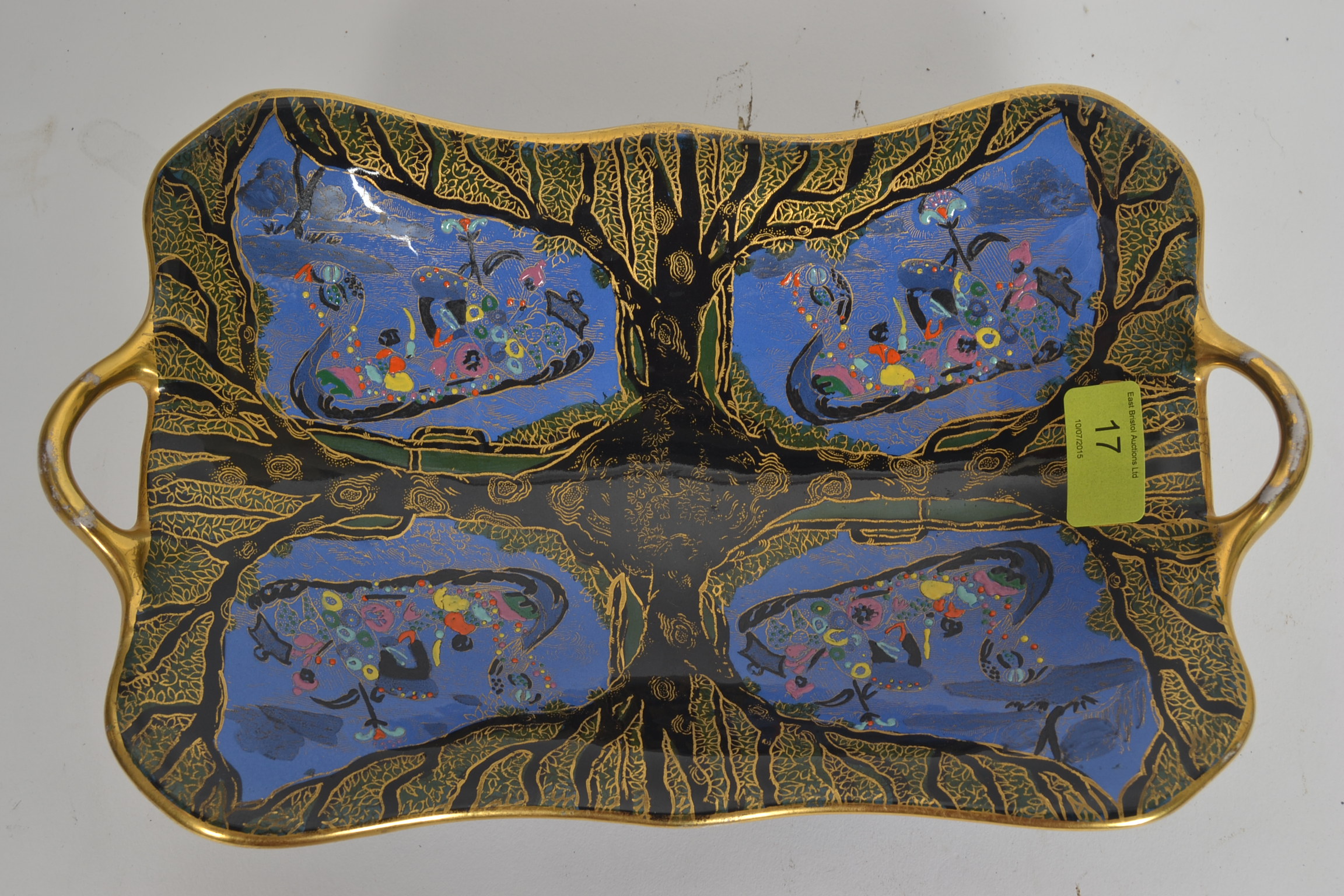 A vintage Wilton Ware of Stoke On Trent hand painted coloured twin ...