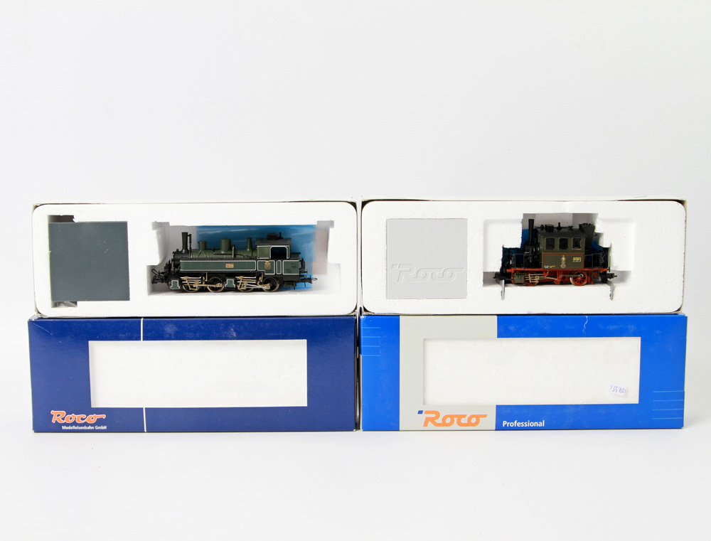 ROCO zwei Lokomotiven 63299 und 43337, Spur H0, Dampflok "Glaskasten ...