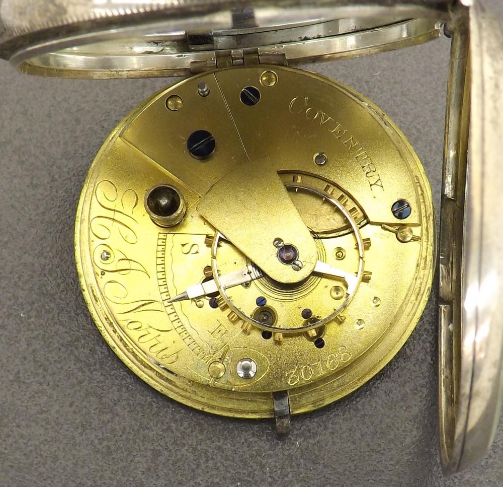 Coventry made silver fusee lever pocket watch, London 1875, the ...