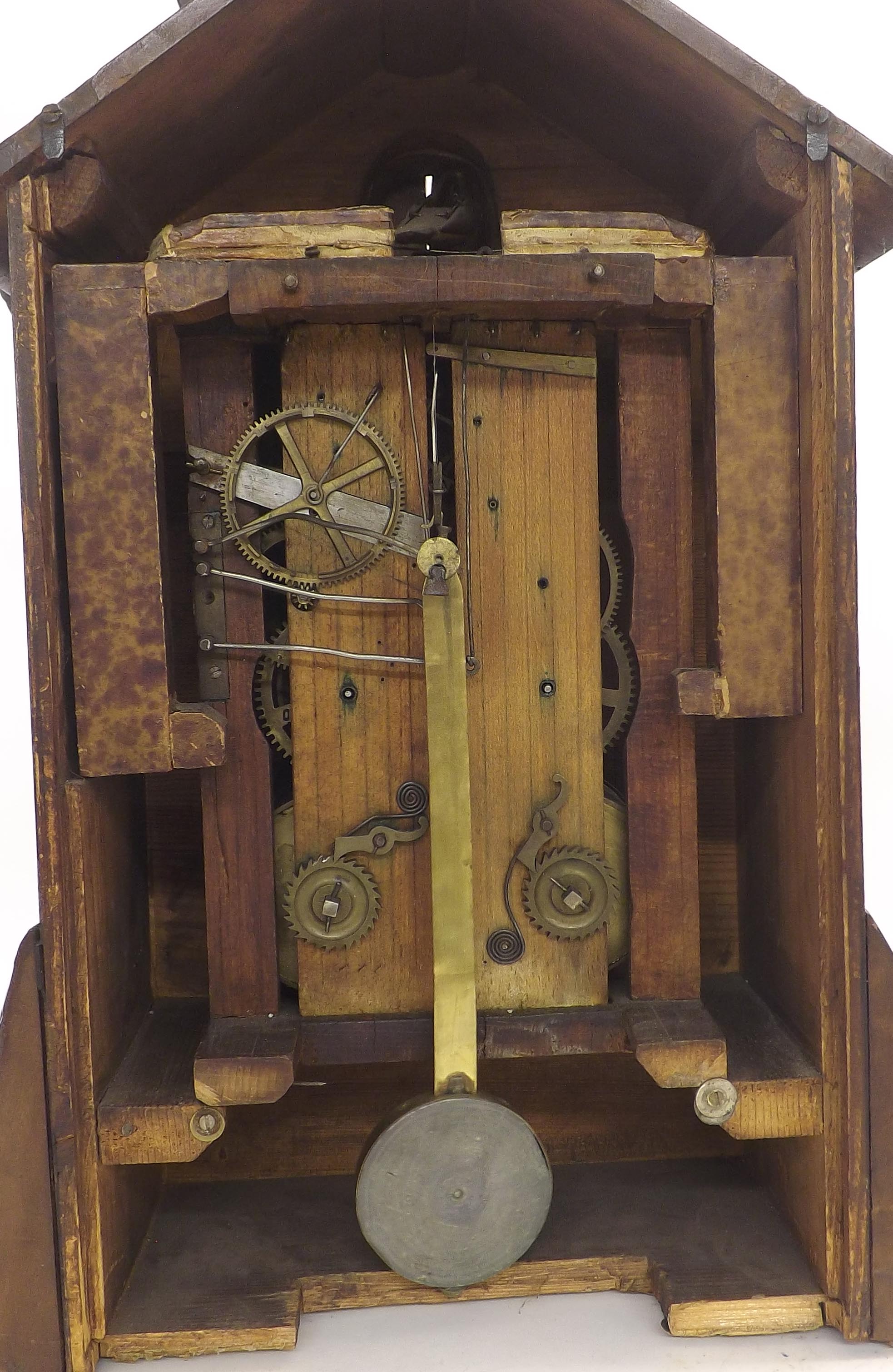 Beha Black Forest double fusee cuckoo mantel clock with matching ...