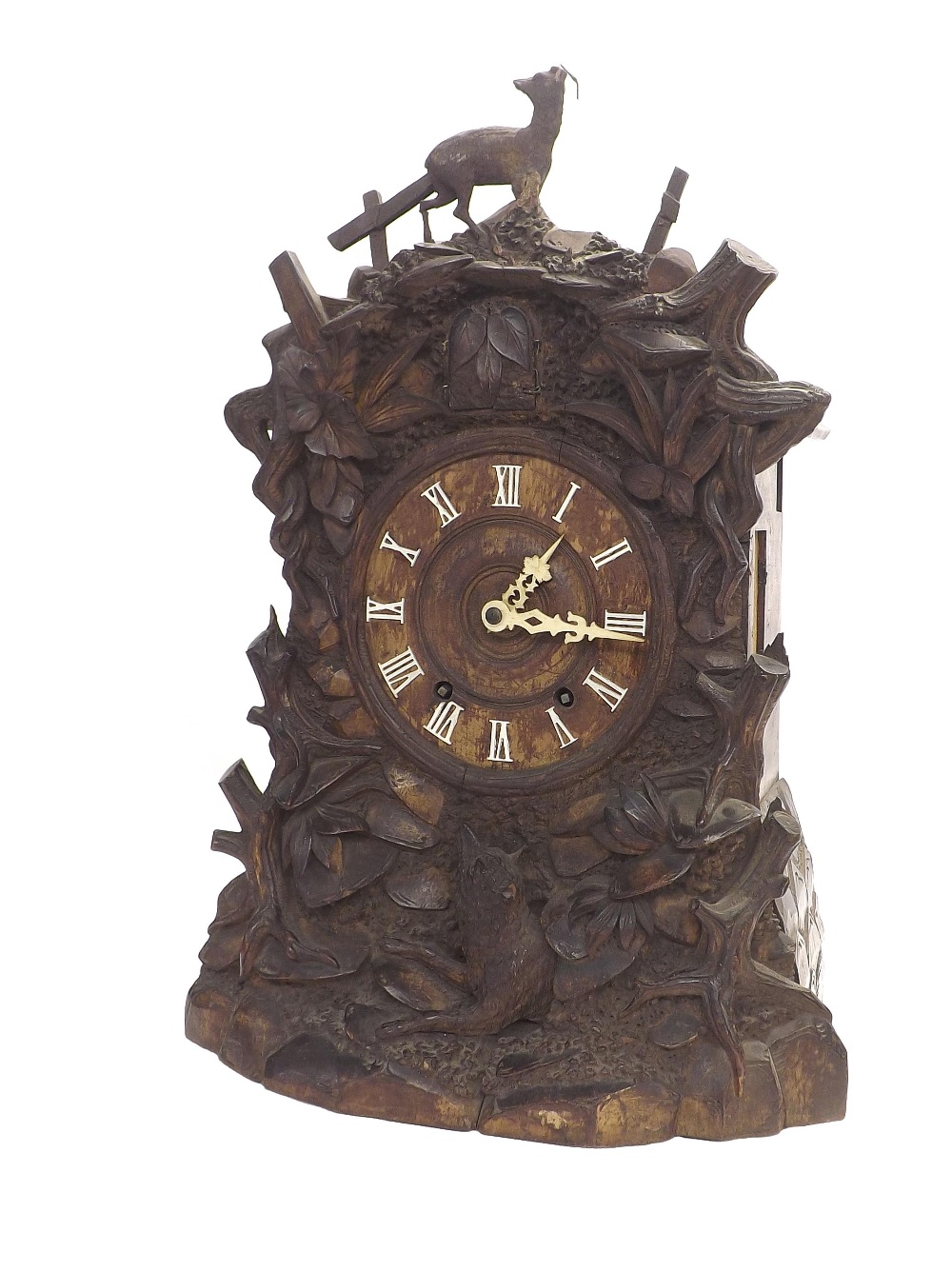 Beha Black Forest double fusee cuckoo mantel clock with matching ...