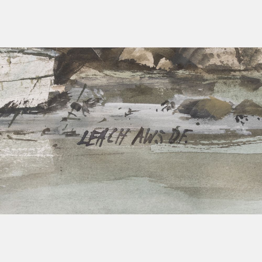Fred Leach (1924-2006) Coastal Scene Watercolor Signed Leach AWS DF ...